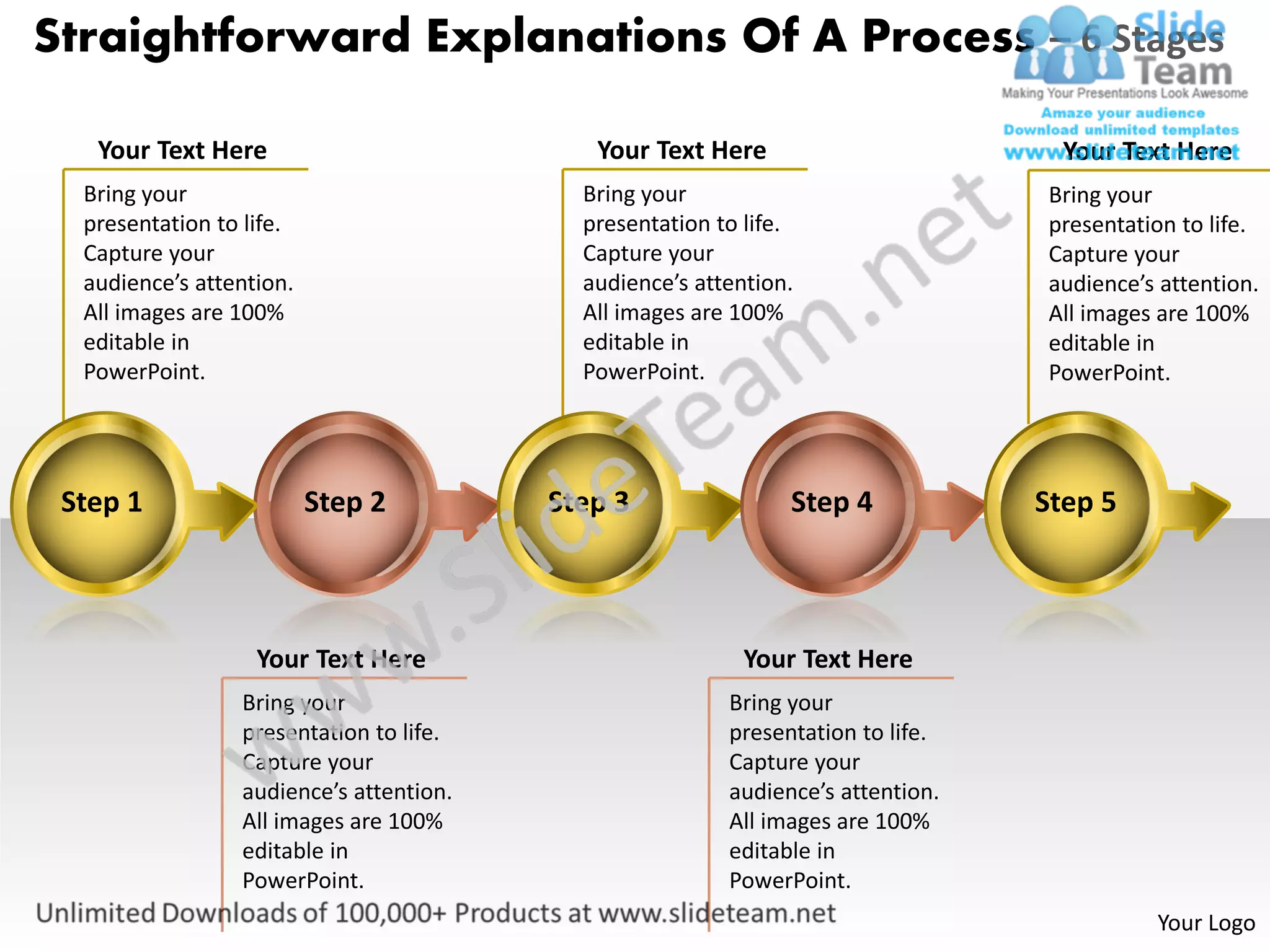 Explanations of process 5 stages flow chart manufacturing power point ...