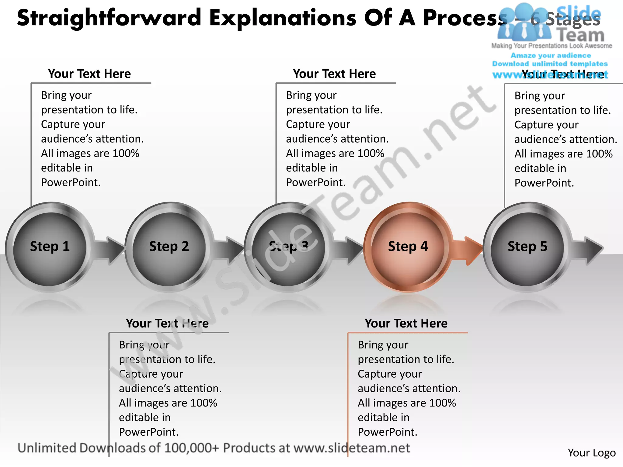 Explanations of process 5 stages flow chart manufacturing power point ...