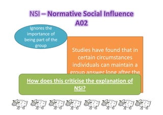 Explanations of why people conform nsi & isi | PPT