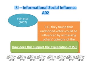 Explanations of why people conform nsi & isi | PPT