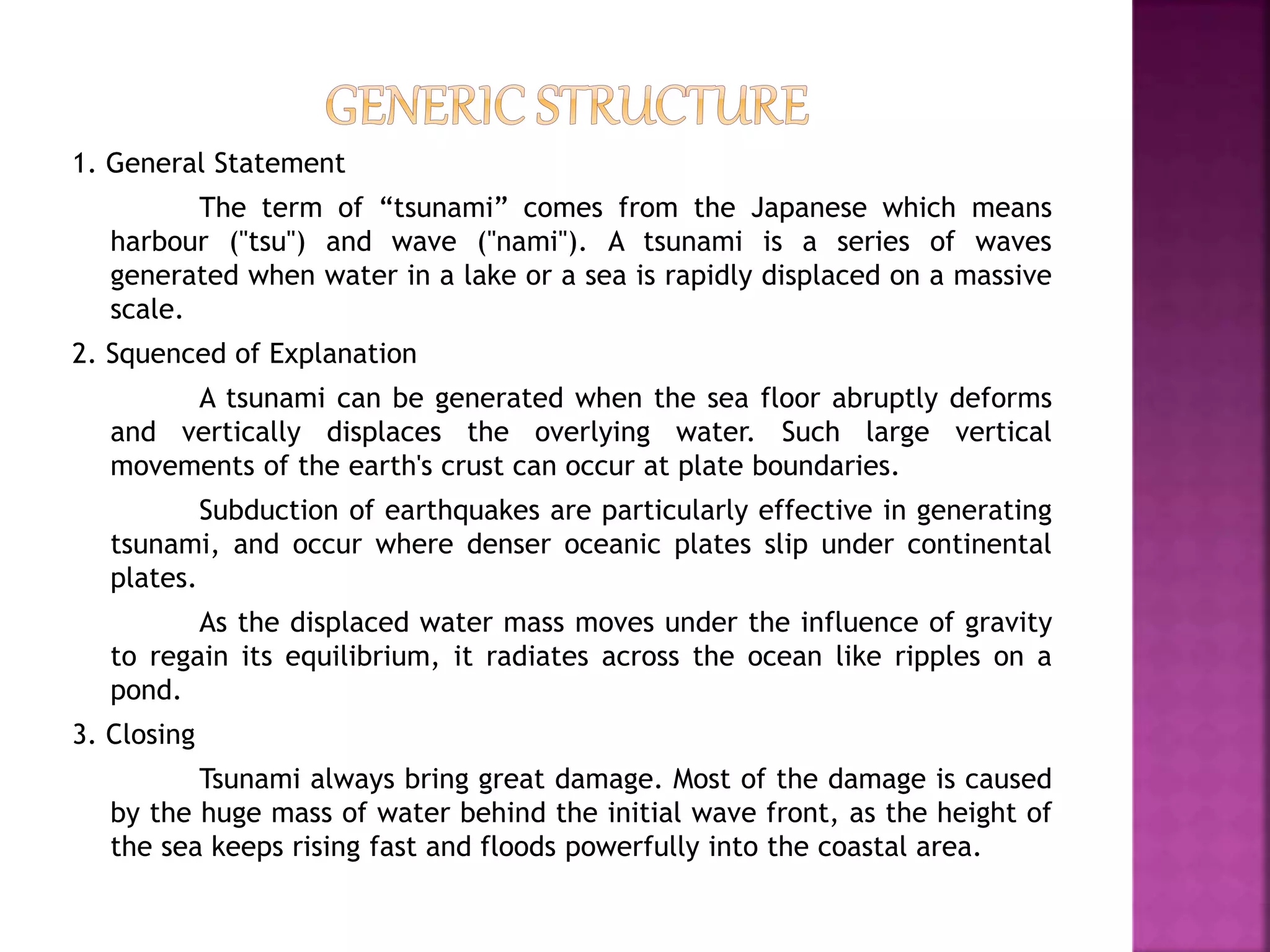 Explanation text tsunami silvy | PPTX