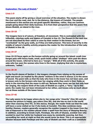 Lady Of Shalott Poem