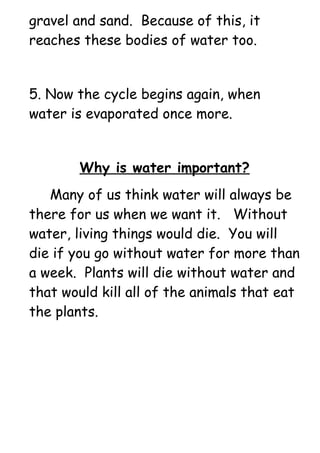 Water Cycle Poems Short