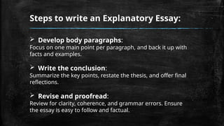 Explanatory essay_111502.pptx in technical report writing | PPTX