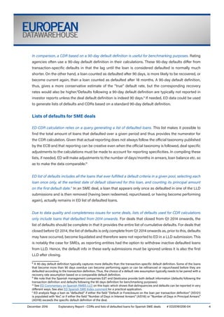 Explanatory Report – on Constant Default Rates (CDRs). | PDF