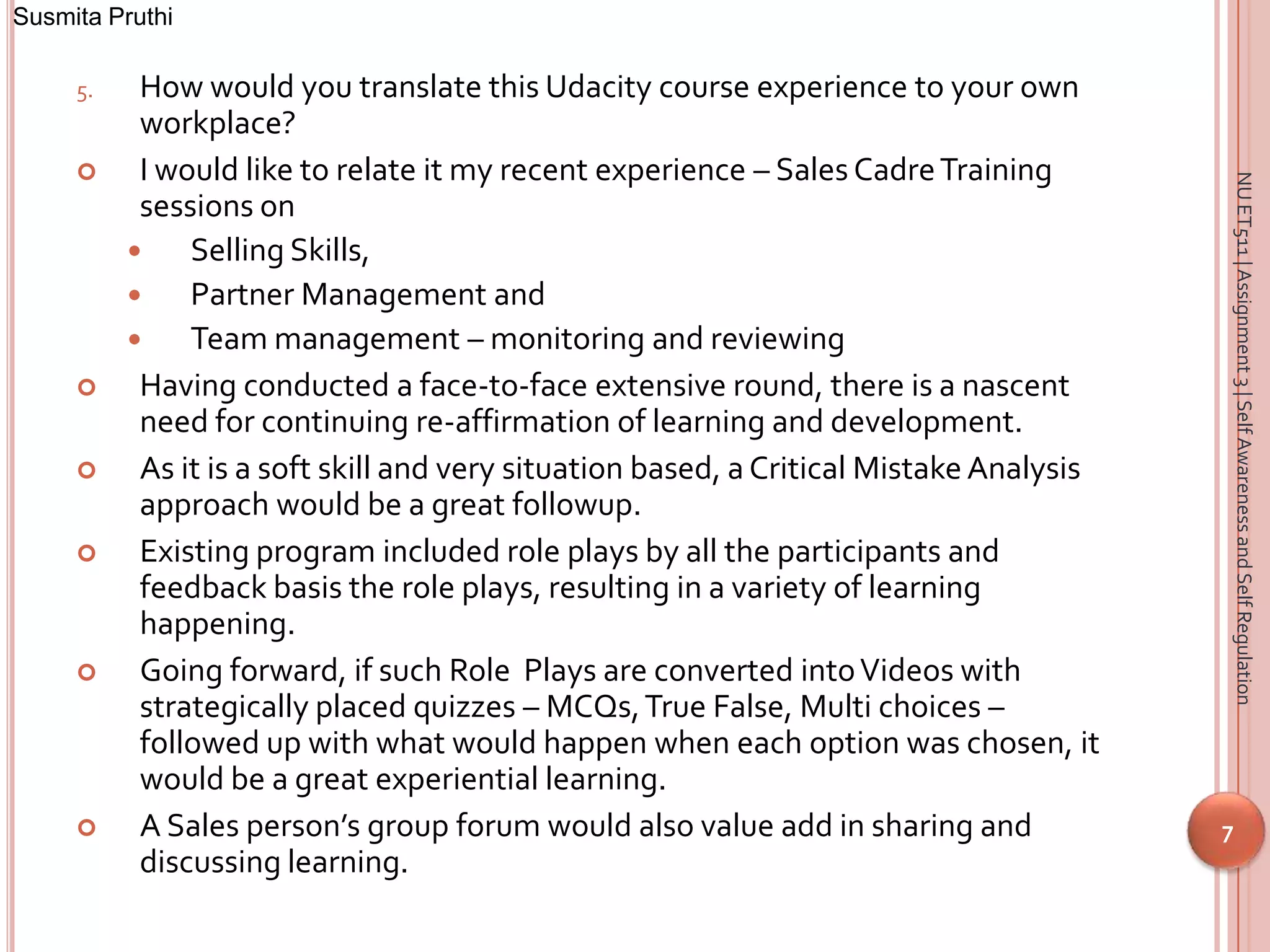 Exp learng refl-assgn5-interplay | PPT