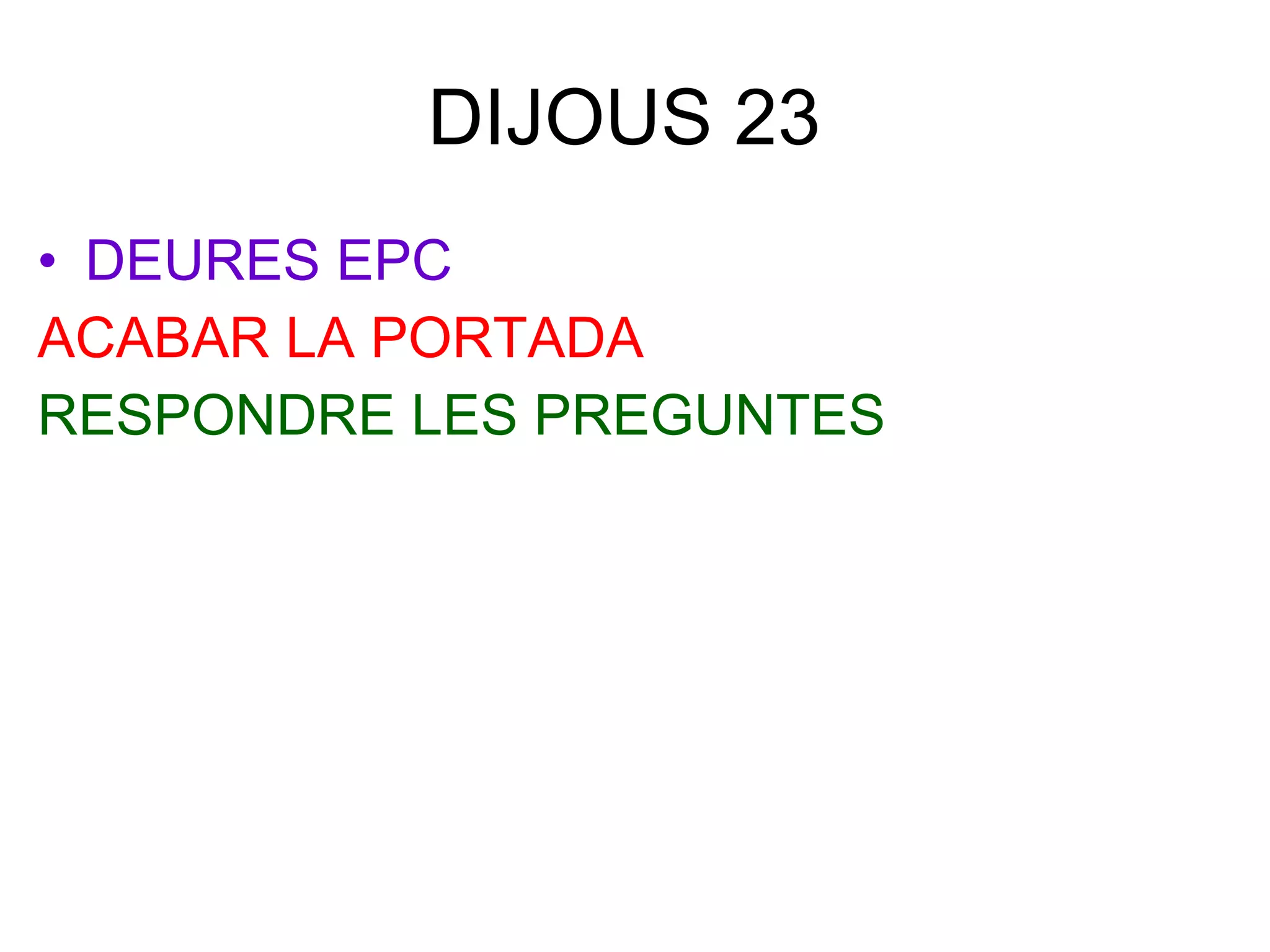 Explicació assignatura EPC | PPT