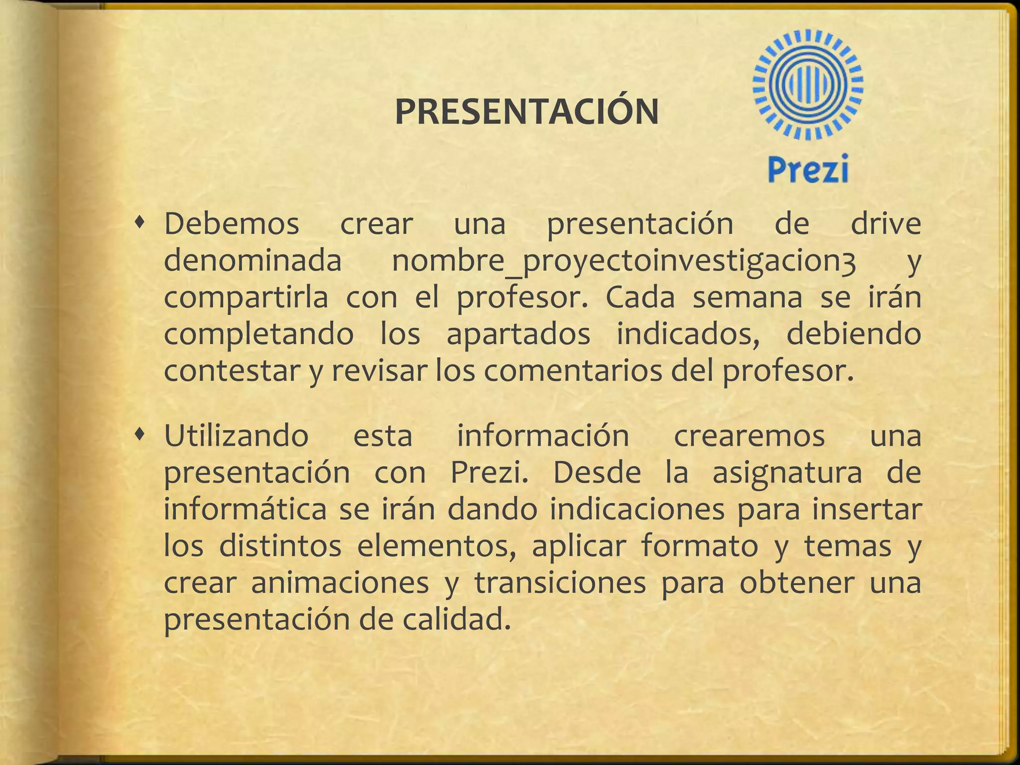 Explicación proyecto investigación profesiones | PPT