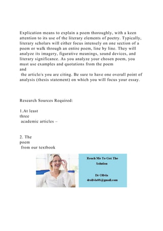 Explication means to explain a poem thoroughly, with a keen attent.docx