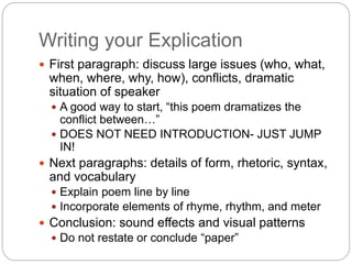 Explication of poetry | PPTX