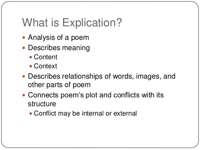 Explication of poetry