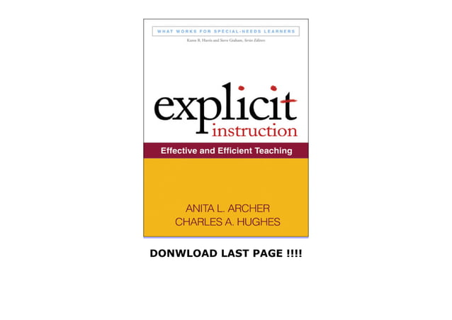 Explicit Instruction: Effective and Efficient Teaching | PDF | Education