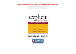 Explicit Instruction: Effective and Efficient Teaching | PPT