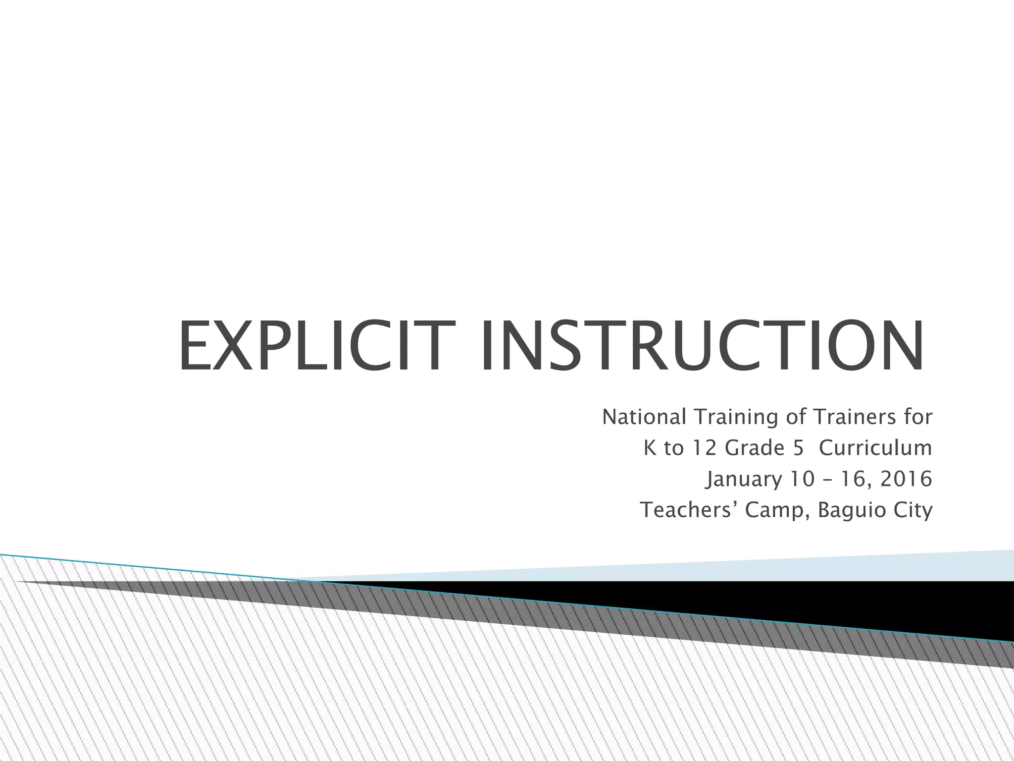 EXPLICIT-INSTRUCTION-NTOT-Grade-5.ppt | Homework and Study | Education
