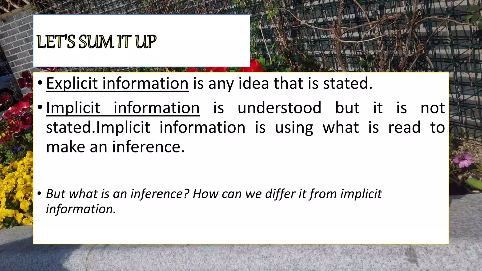 Explicit and implicit claims in a text | PPTX