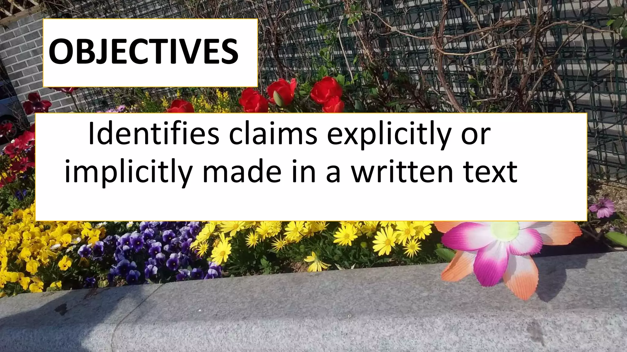 Explicit and implicit claims in a text | PPTX