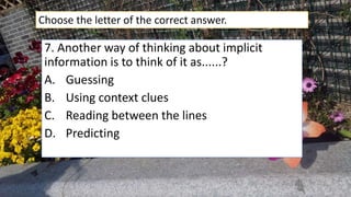 Explicit and implicit claims in a text | PPTX