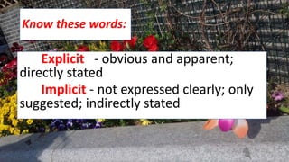 Explicit and implicit claims in a text | PPTX