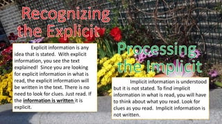 Explicit and implicit claims in a text | PPTX