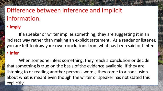 Explicit and implicit claims in a text