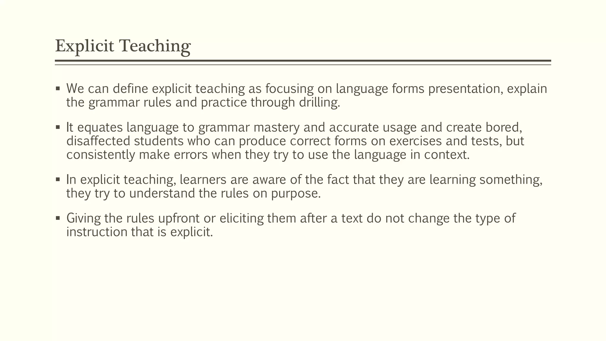 Explicit And Implicit Grammar Teaching Ppt