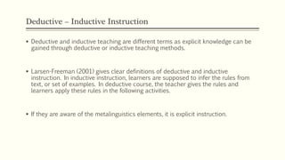Explicit and implicit grammar teaching | PPTX