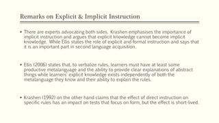 Explicit and implicit grammar teaching | PPTX