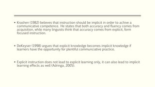 Explicit and implicit grammar teaching | PPTX