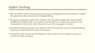Explicit and implicit grammar teaching | PPTX