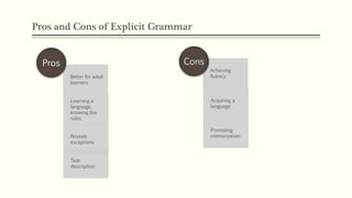 Explicit and implicit grammar teaching | PPTX