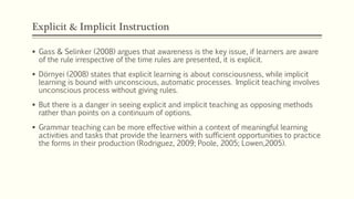 Explicit and implicit grammar teaching | PPTX
