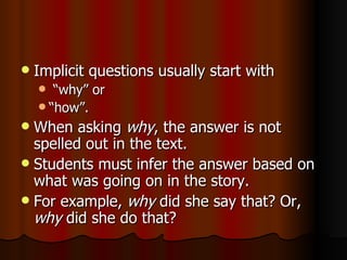 Explicit implicit questions | PPT