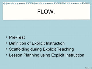 Explicit Instruction and its background | PPT