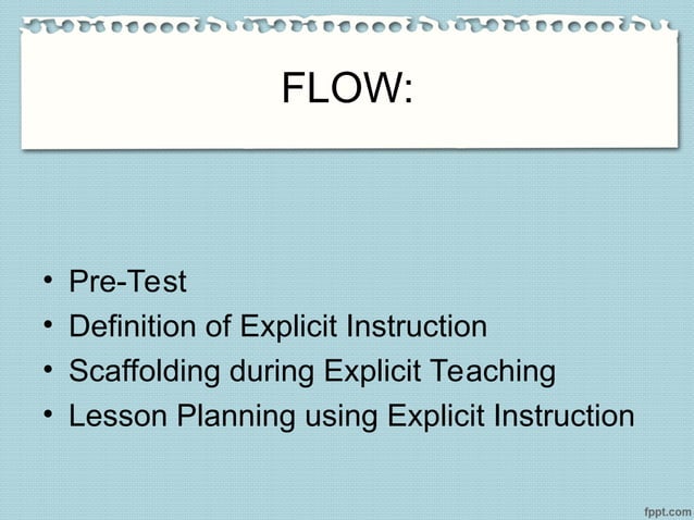 Explicit Instruction and its background | PPT