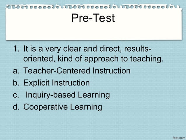 Explicit Instruction and its background | PPT