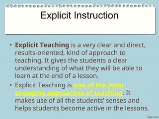 Explicit Instruction and its background | PPT