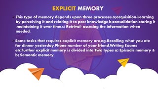 Explicit memory and its types | PPT