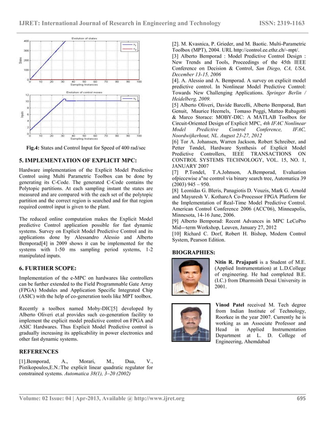 Explicit Model Predictive Control Of Fast Dynamic System Pdf