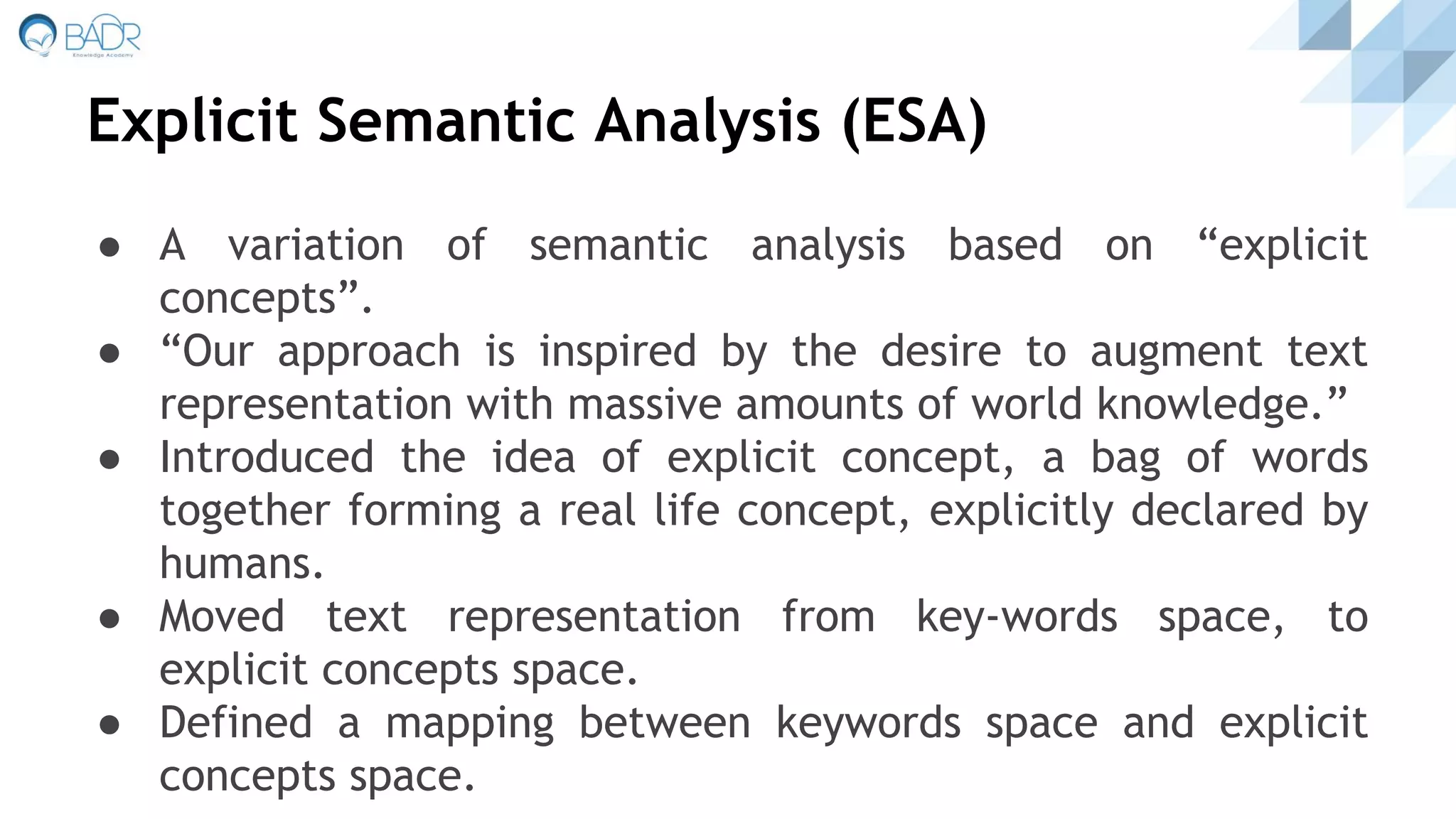 Explicit Semantic Analysis | PPT