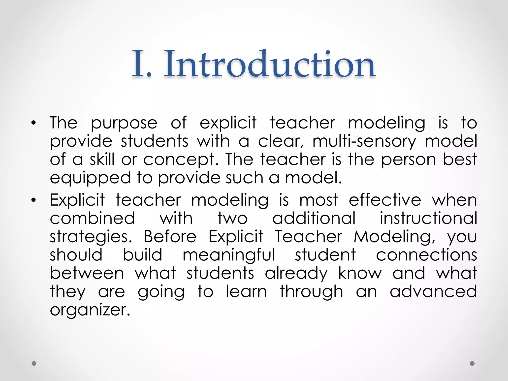 Explicit teacher modelling | PPTX
