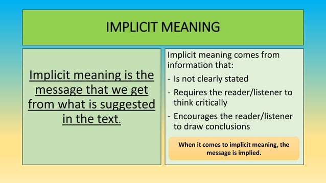 Explicit versus implicit meaning | PPT