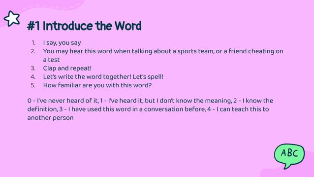 Explicit Vocabulary Instruction Slides PPT | PPT