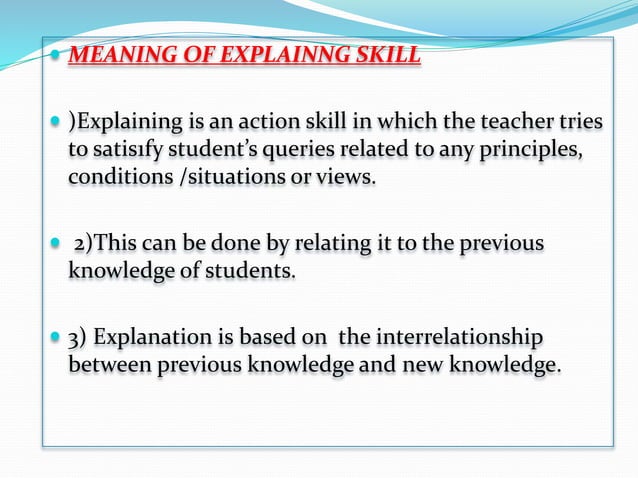 Microteaching Explanation Skill | PPT