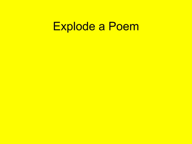 Explode A Poem | PPT