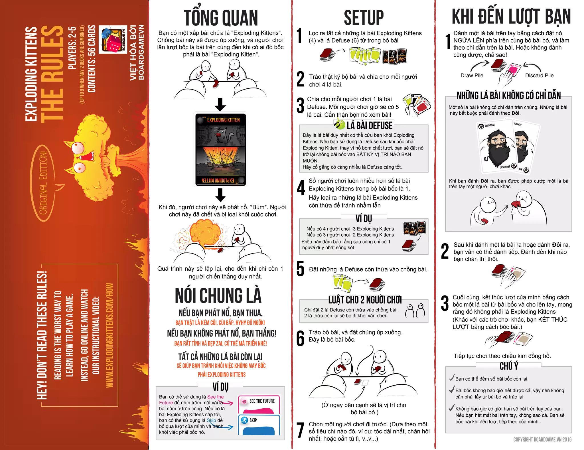 [BoardgameVN] Luật chơi Exploding kittens - Mèo cảm từ | PDF