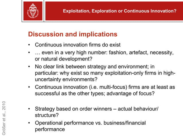 Exploitation, Exploration, or Continuous Improvement | PDF | Business | Business and Finance