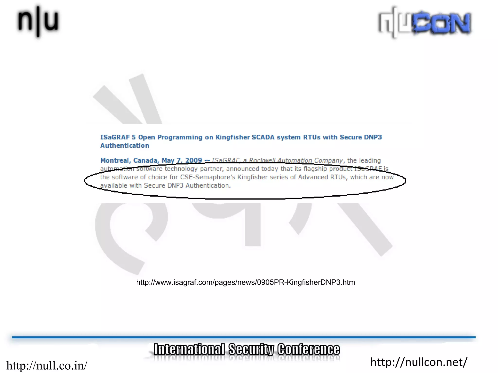 nullcon 2011 - Exploiting SCADA Systems | PPT