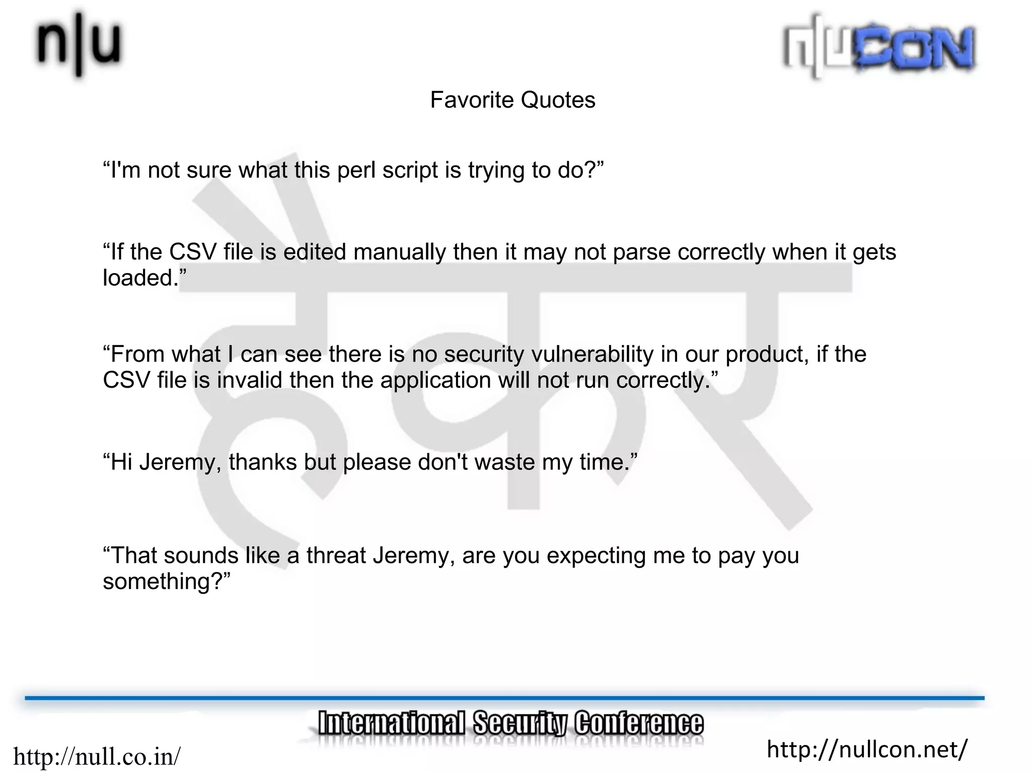 nullcon 2011 - Exploiting SCADA Systems | PPT