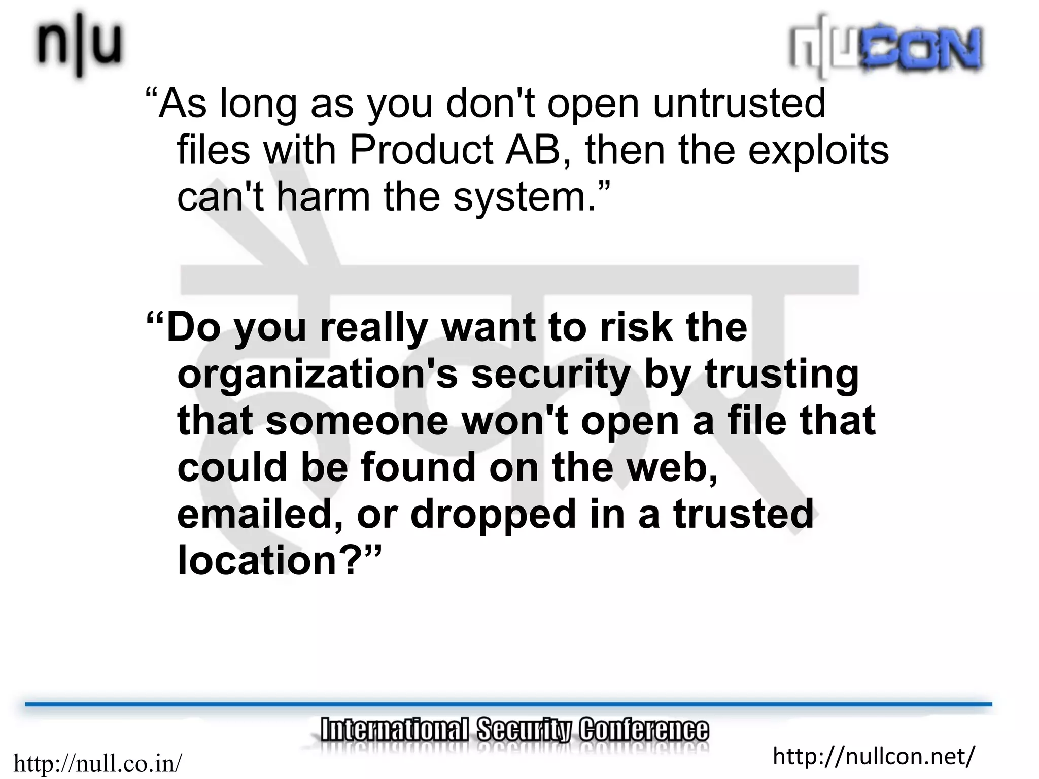 nullcon 2011 - Exploiting SCADA Systems | PPT