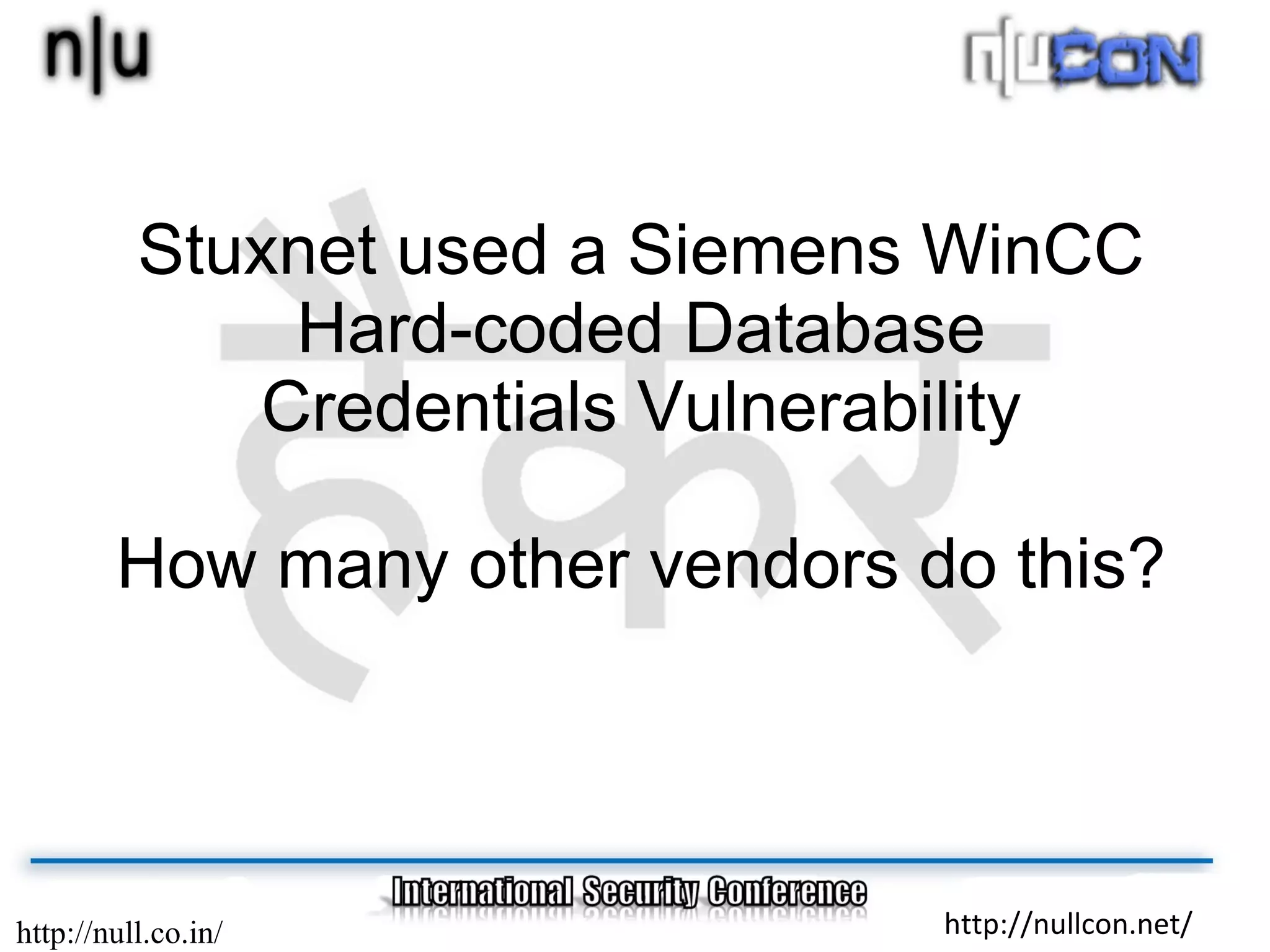 nullcon 2011 - Exploiting SCADA Systems | PPT